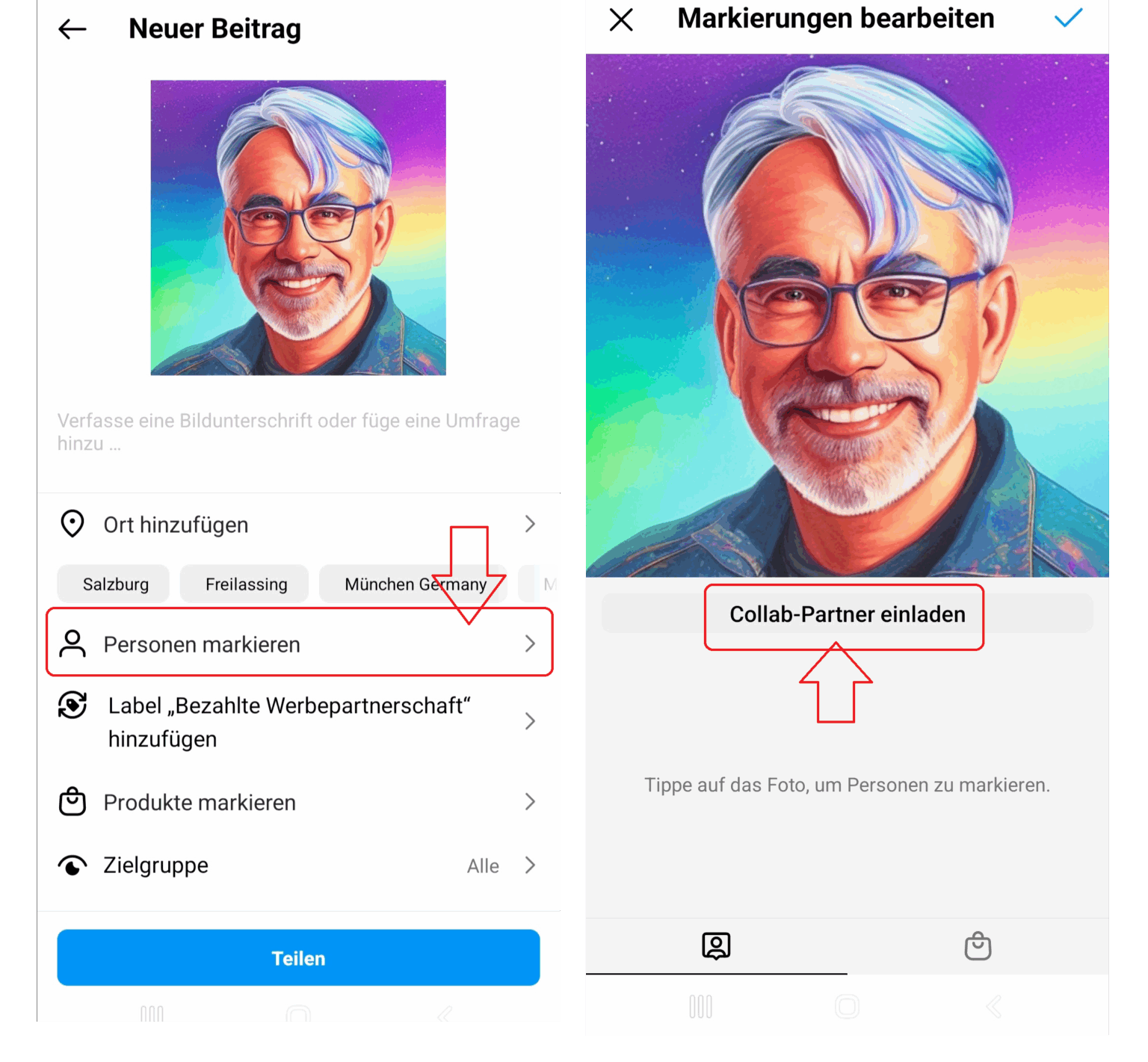Instagram Co Autor Nachtraglich